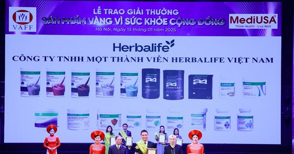 Herbalife Việt Nam - 10 năm liên tiếp đạt Giải thưởng “Sản phẩm vàng Vì sức khỏe cộng đồng”